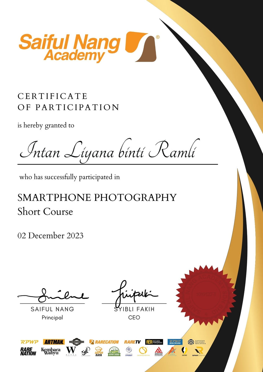 Sijil Asas Fotografi Digital - Kelas Bersemuka – Saiful Nang Academy